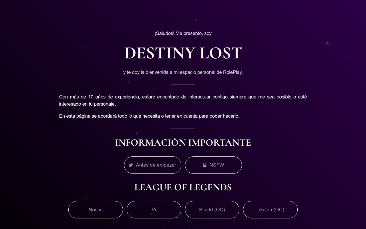 Personajes Roleplay - Destiny